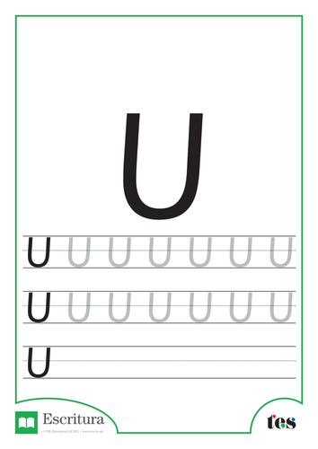 Formación de Letras - La Letra U | Teaching Resources
