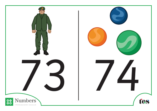 Number Cards - Toys Theme 71-80 | Teaching Resources