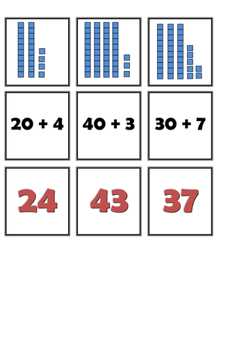 Place value matching cards | Teaching Resources