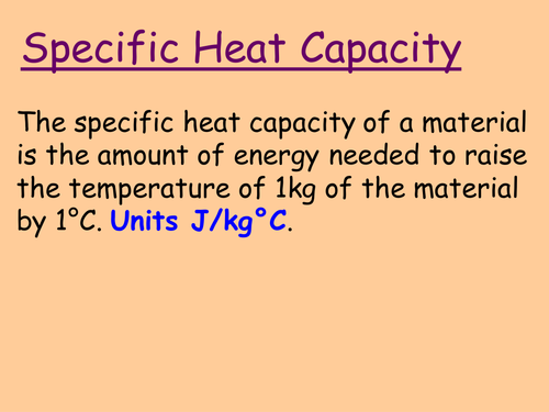 Specific Heat Capacity | Teaching Resources