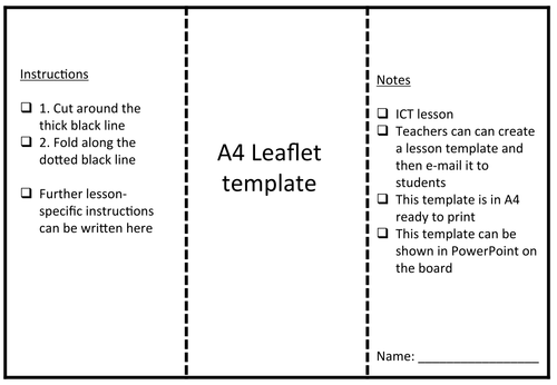 Leaflet template | Teaching Resources Leaflet template | Teaching Resources