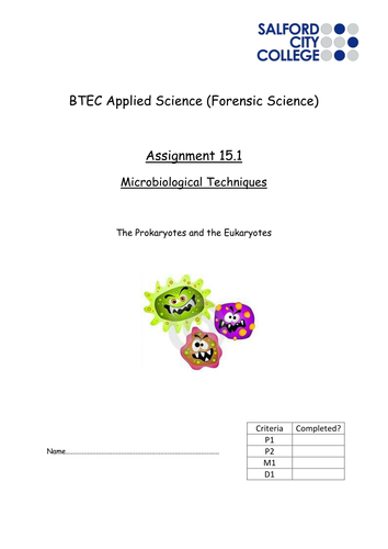 BTEC Applied Science Unit 15 Work book | Teaching Resources