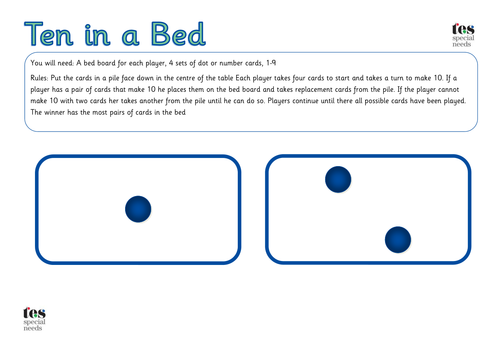 Ten in the Bed Maths Game by tesSpecialNeeds - Teaching Resources - Tes