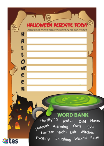 TES Halloween Acrostic Poem Templates by TES Resource Team - Teaching ...