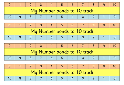 Number Bonds to 10 track - pupil aid | Teaching Resources