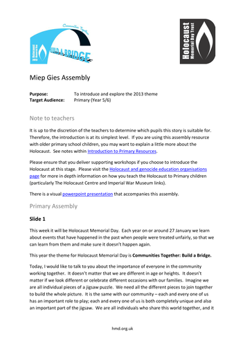 HMD 2013 - KS2 Scripts for Assemblies | Teaching Resources