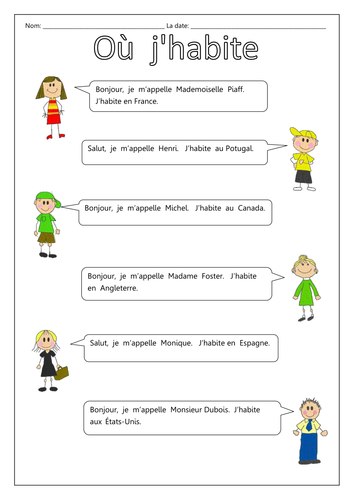 Où habites-tu? Revision work | Teaching Resources