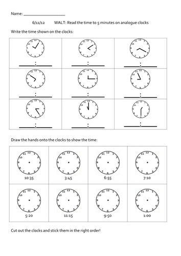 Numeracy Week Plans - Time | Teaching Resources