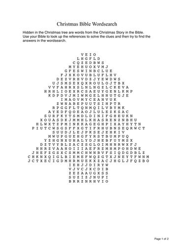 Christmas Bible Wordsearch | Teaching Resources
