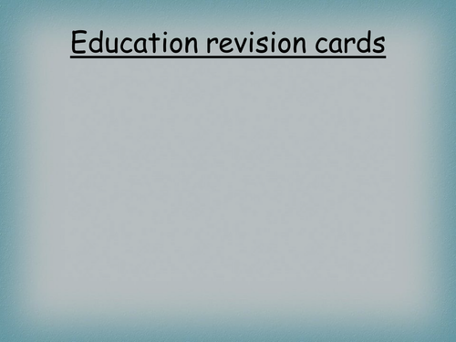 Education Revision cards | Teaching Resources