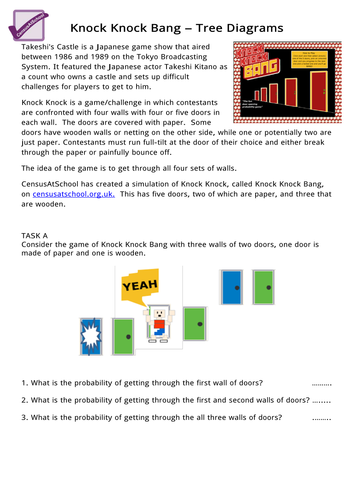 Knock Knock Bang -Tree Diagrams | Teaching Resources
