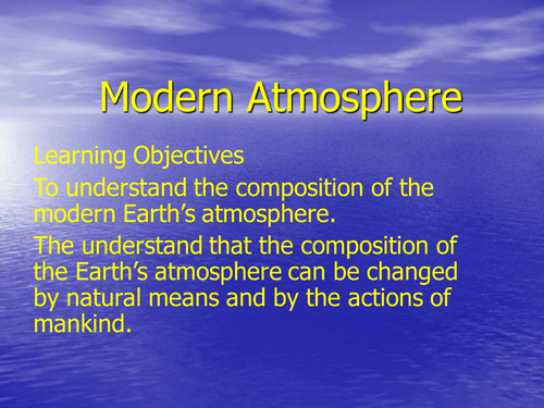 Modern atmosphere | Teaching Resources