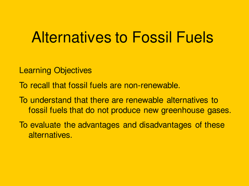Alternatives to fossil fuels | Teaching Resources