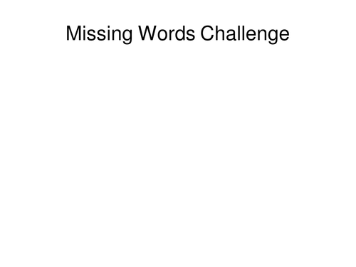 Missing word lesson starter | Teaching Resources