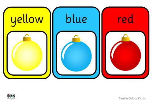 Christmas Bauble Colour Cards | Teaching Resources