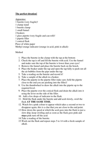 The perfect titration | Teaching Resources