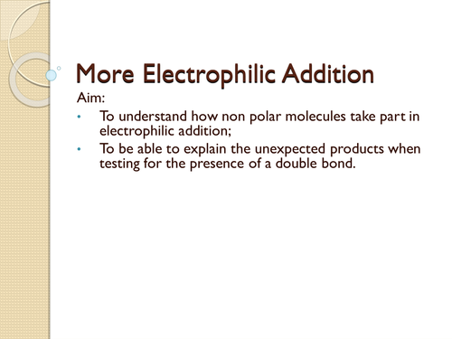 Electrophilic addition | Teaching Resources