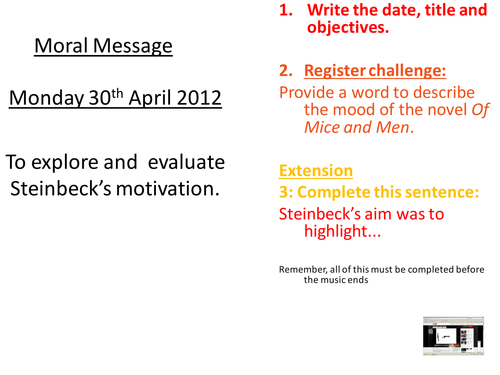 Of Mice and men - Steinbeck's motivation | Teaching Resources