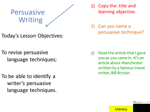 Outstanding Teaching of Persuasive Techniques | Teaching Resources