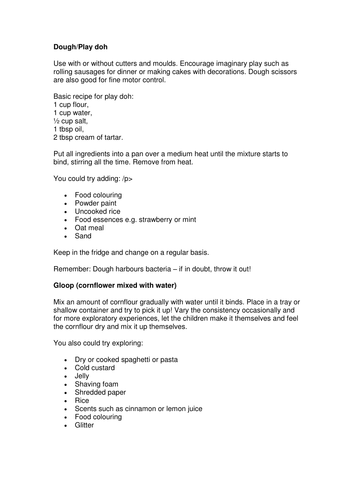 Playdough and Gloop recipe | Teaching Resources