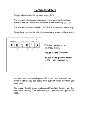 Electricity meters | Teaching Resources