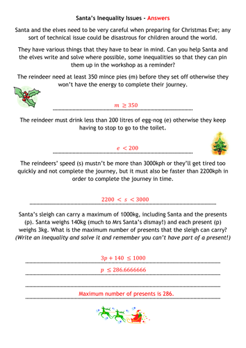 Santa's Inequality Issues | Teaching Resources