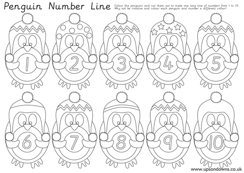 Penguin Number Line | Teaching Resources