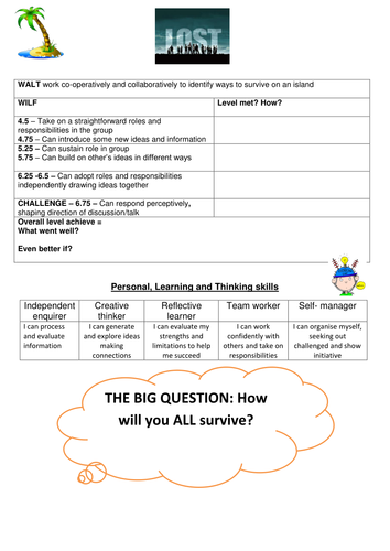 Quest Lost on an Island differentiated group activ | Teaching Resources