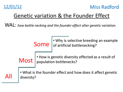 9.1 Genetic variation & the founder effect | Teaching Resources