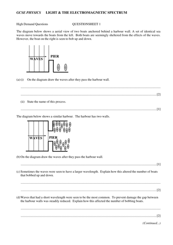 GCSE light questions and answers | Teaching Resources