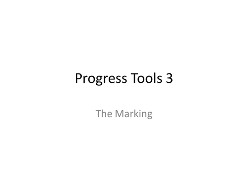 Making and Marking Progress by OCR - Teaching Resources - TES