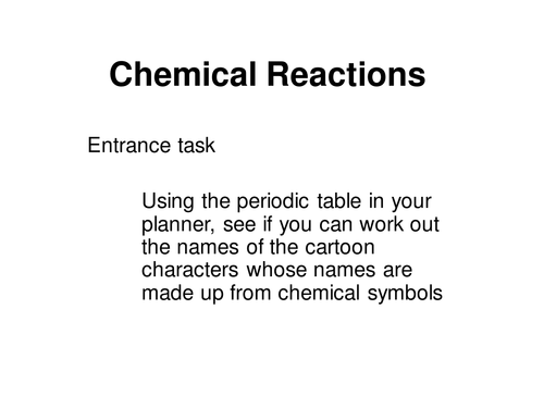 Chemical reactions ppt and sheet | Teaching Resources