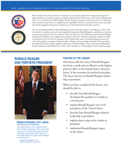 Ronald Reagan: Our Fortieth President | Teaching Resources Ronald Reagan: Our Fortieth President | Teaching Resources