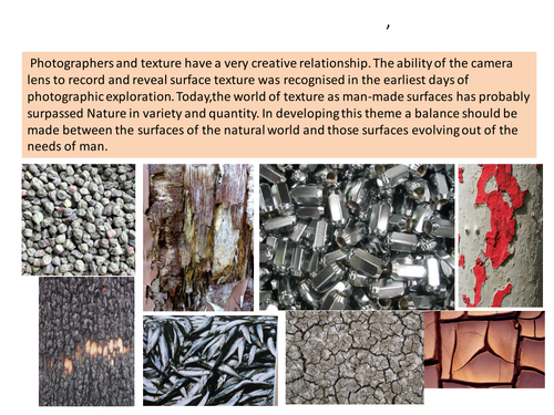 Photographic theme'TEXTURE' | Teaching Resources