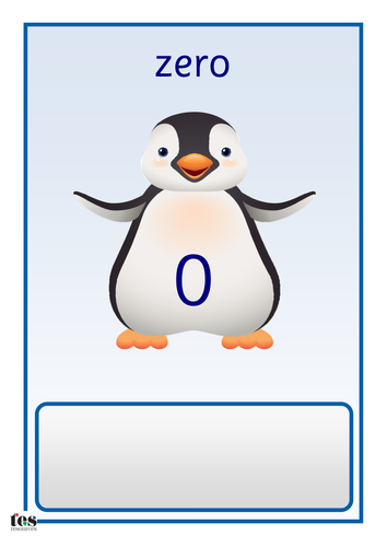 Large Penguin Number Cards 0-20 | Teaching Resources
