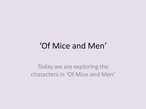 Of Mice and Men active introductory lesson | Teaching Resources