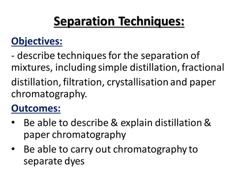 Separation Techniques | Teaching Resources