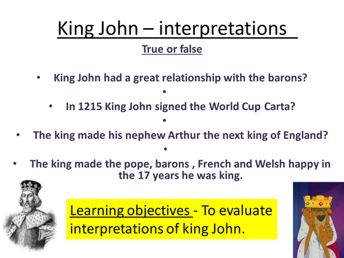 Interpretations of King John | Teaching Resources