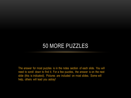 50 More Puzzles | Teaching Resources