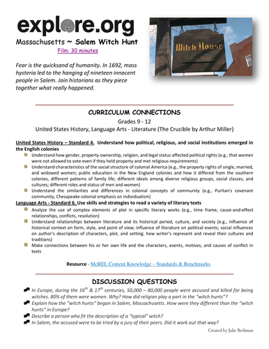 Salem Witch Hunt | Teaching Resources
