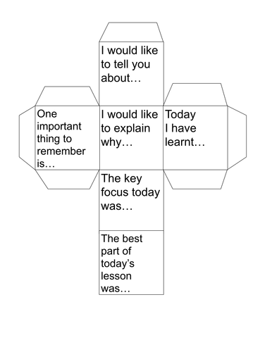 Plenary Questions Dice by - UK Teaching Resources - TES