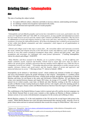 Islamophobia - A Briefing for Teachers | Teaching Resources