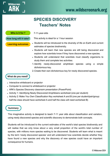 Species Discovery - Keys and Classification | Teaching Resources