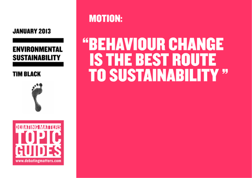 Debating Matters Topic Guide Sustainability Teaching Resources