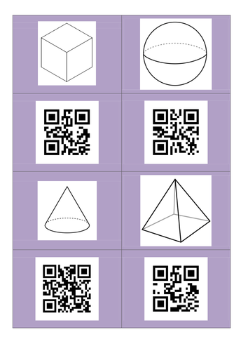 Naming 3D shapes QR treasure hunt | Teaching Resources