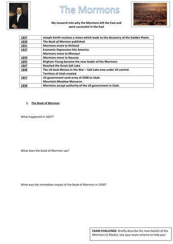 The Mormons - American West | Teaching Resources