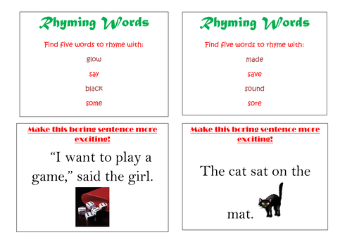 Literacy Challenge Cards 2 | Teaching Resources