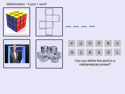 Mathematics 4 pics 1 word - 3D Shapes by paulcollins - Teaching ...