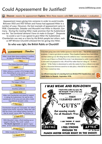 Appeasement Investigation | Teaching Resources