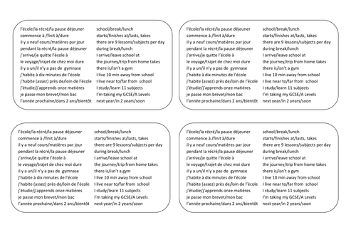 mon école - School writing mat | Teaching Resources